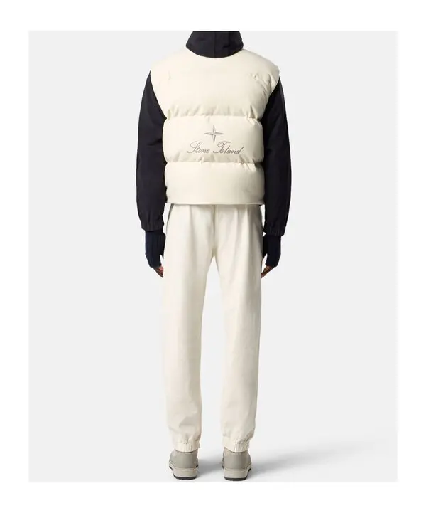 Stone Island Down Vest With Pockets - Ivory