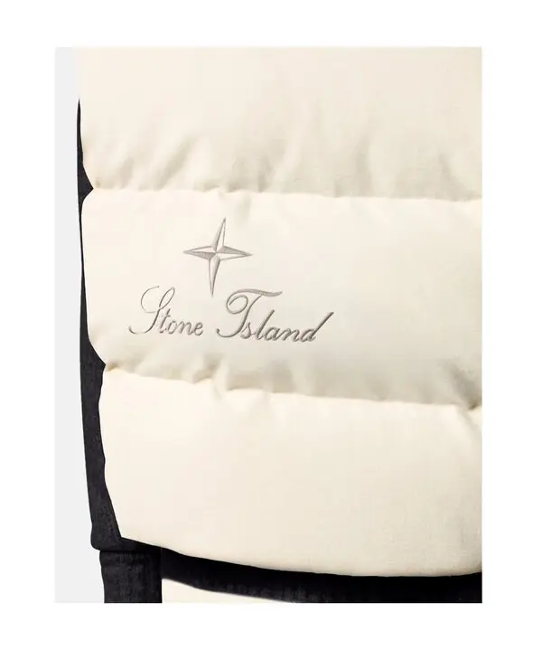 Stone Island Down Vest With Pockets - Ivory