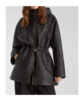 Fendi Ff Quilted Drawstring Waist Hooded Parka