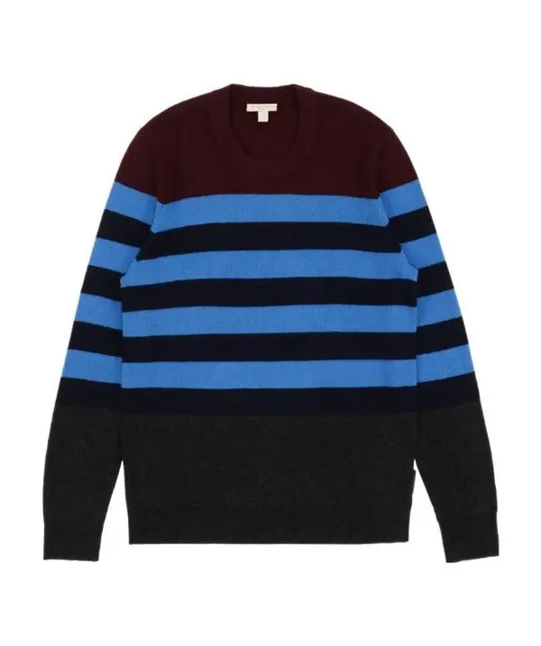 Burberry Striped Crew Neck Sweater - Black