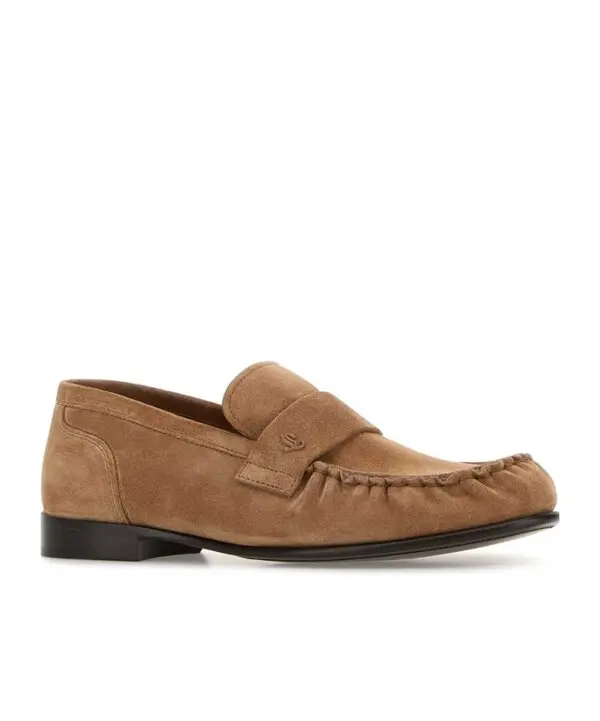 JIMMY CHOO Ellis Round Toe Loafers - Brown