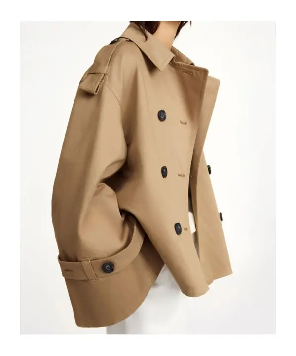 BY MALENE BIRGER Alisandra Double-breasted Trench Coat - Fosil