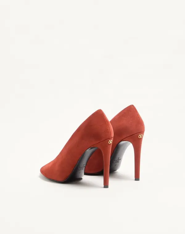 Valentino Garavani Open Toe Suede Pumps 105mm - Brown