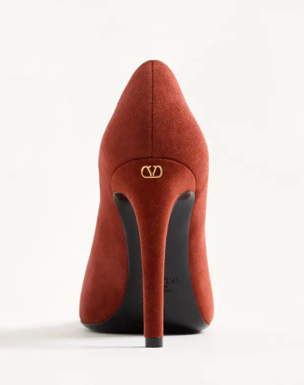 Valentino Garavani Open Toe Suede Pumps 105mm - Brown