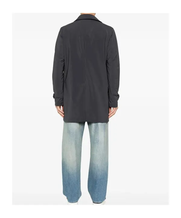 MOORER Long-sleeved Trench Coat - Black