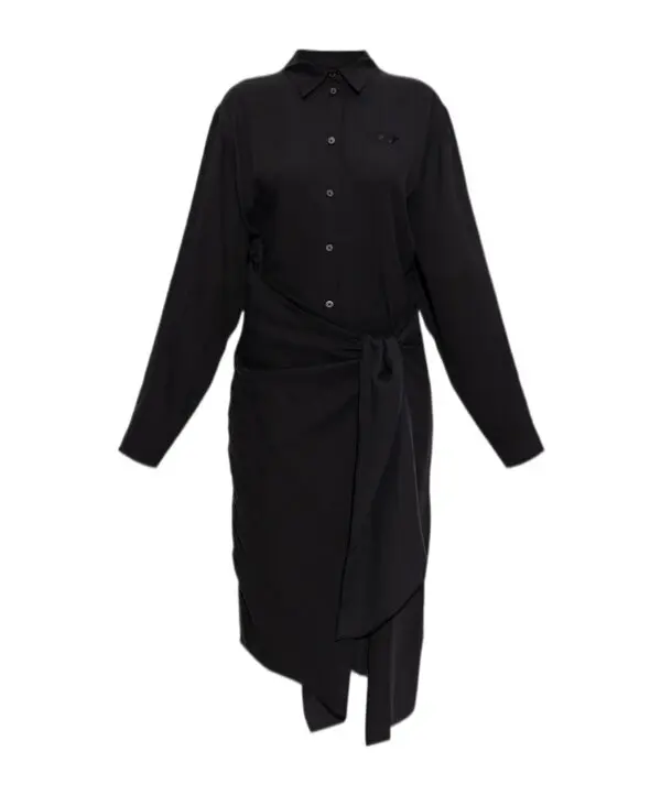 DIESEL® D-iiletta Button Knot Midi Dress - Black