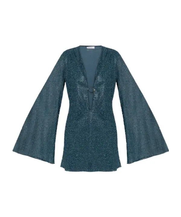 Oseree Ring Flared Dress - Peacock