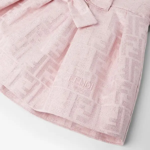 Fendi Baby Dress With Bow Detail And Ff Logo Jacquard
