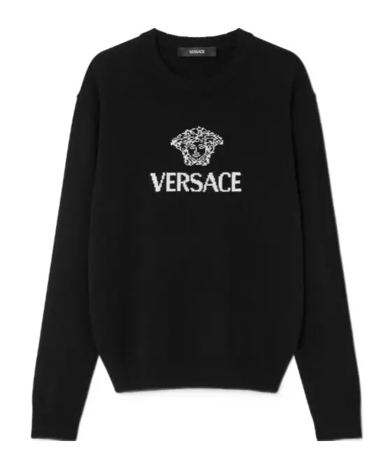 Versace Medusa Logo Intarsia Knitted Jumper