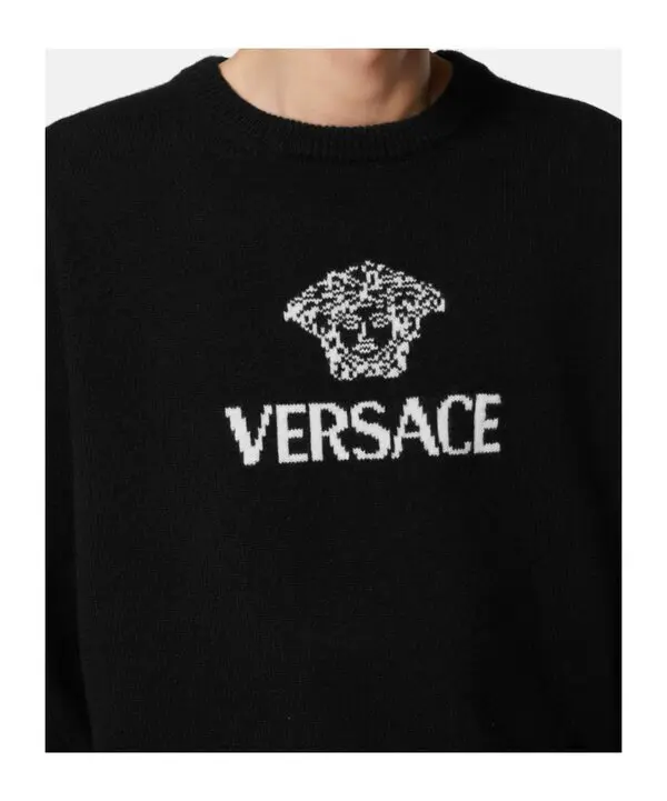 Versace Medusa Logo Intarsia Knitted Jumper