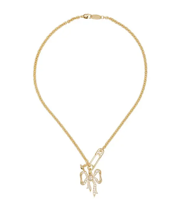 VIVIENNE WESTWOOD Bow Safety Pin Necklace - Gold