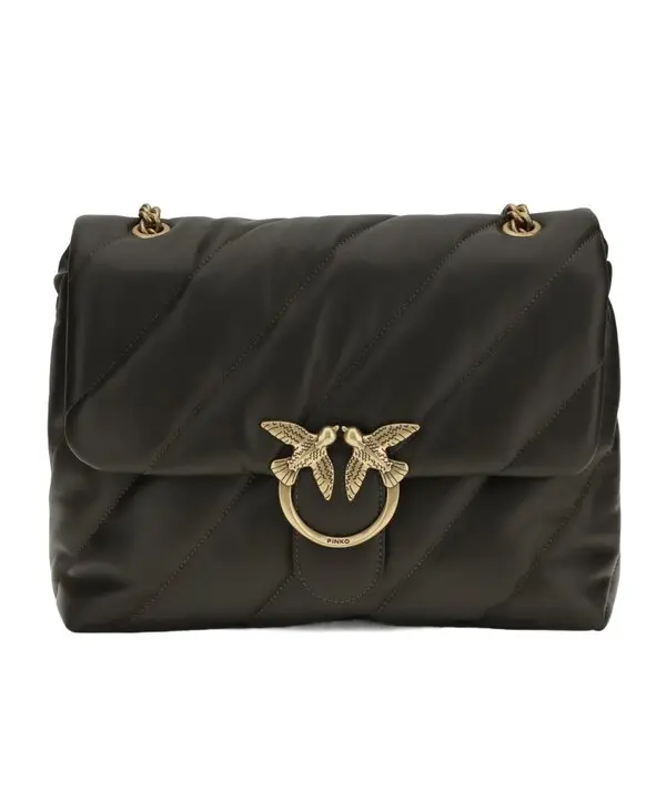 Pinko Love Big Puff Maxi Quilt Shoulder Bag - Black