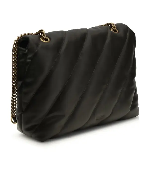 Pinko Love Big Puff Maxi Quilt Shoulder Bag - Black