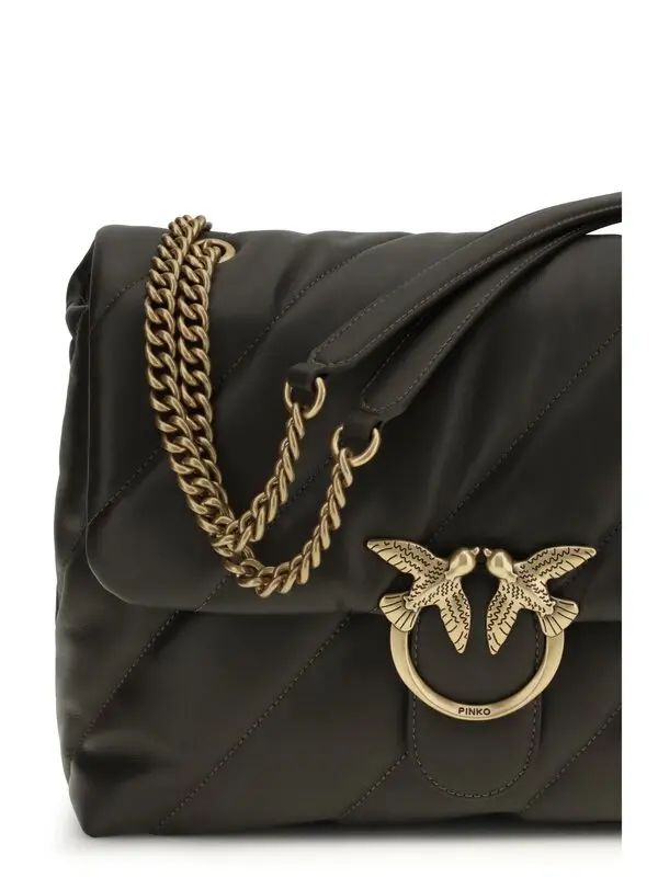 Pinko Love Big Puff Maxi Quilt Shoulder Bag - Black