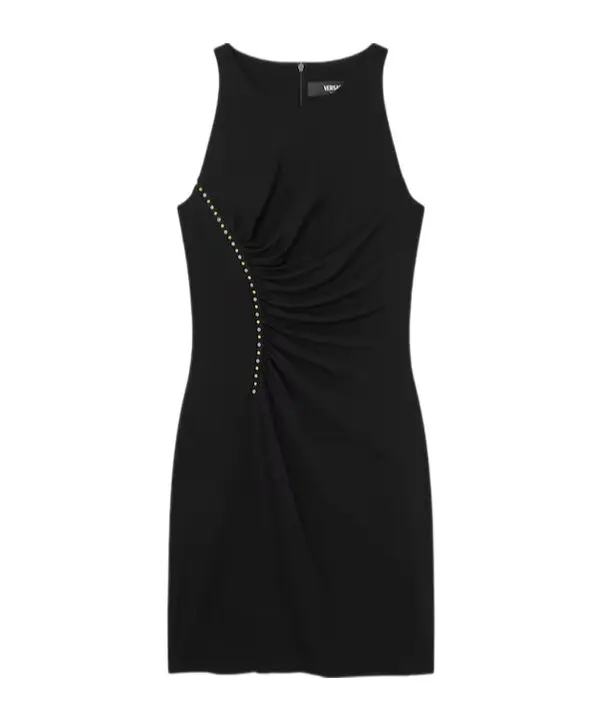 Versace Stretch Crêpe Jersey Mini Dress With Medusa '95 Hardware