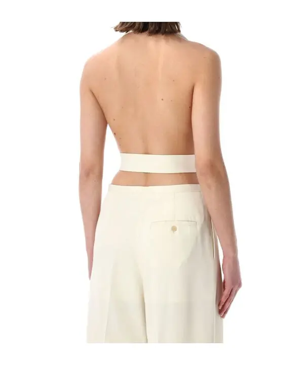 Alberta Ferretti Draped Halterneck Top - Ivory