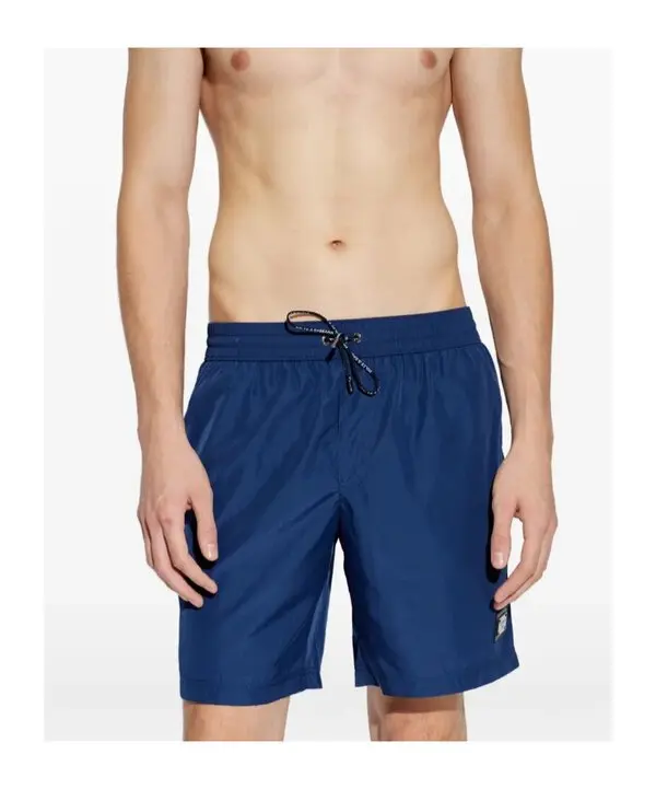 Dolce & Gabbana Logo Plate Swim Shorts - Blue