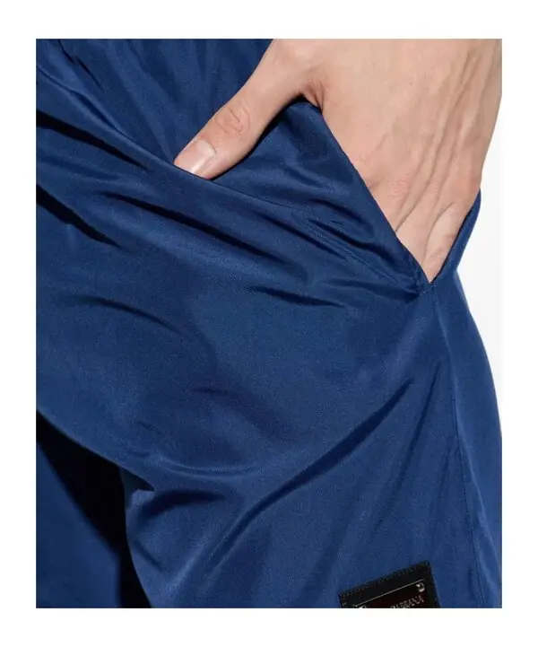 Dolce & Gabbana Logo Plate Swim Shorts - Blue