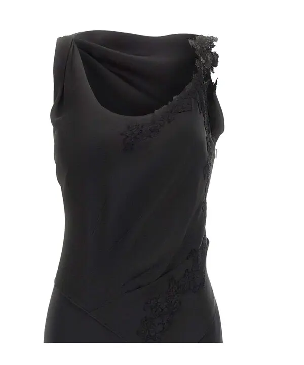 Victoria Beckham Lace Detail Asymmetric Dress
