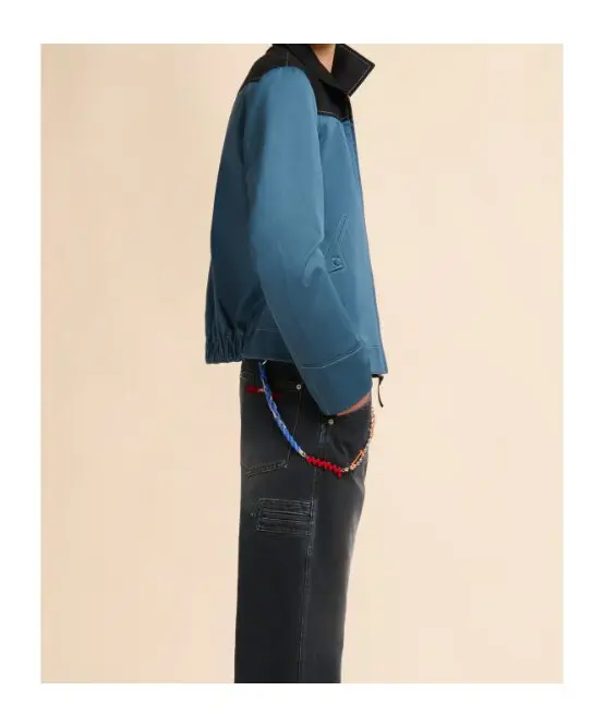 Marni Water-repellent Gabardine Jacket With Contrast Yokes - Blue