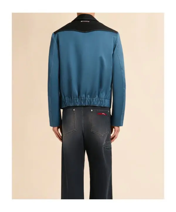 Marni Water-repellent Gabardine Jacket With Contrast Yokes - Blue
