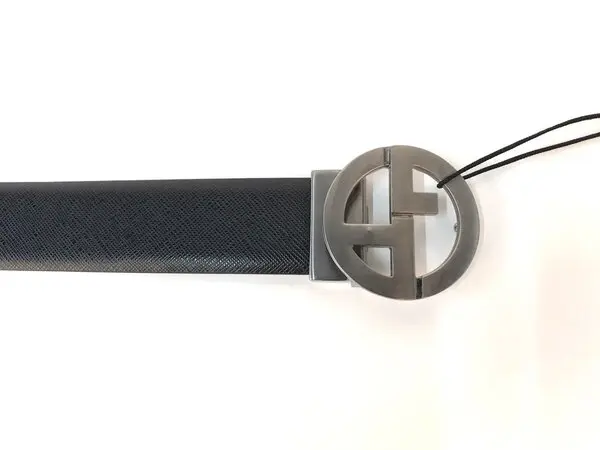 Giorgio Armani Logo Detail Leather Belt - Black