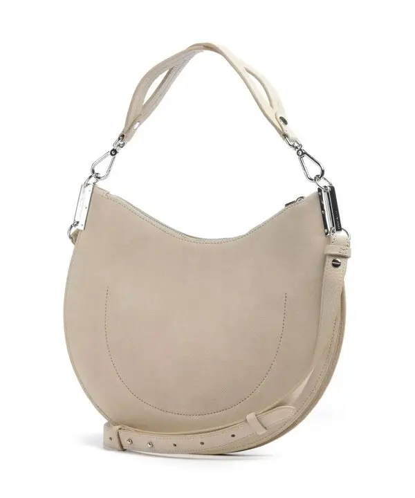 COCCINELLE Curved Zip Shoulder Bag - Nude