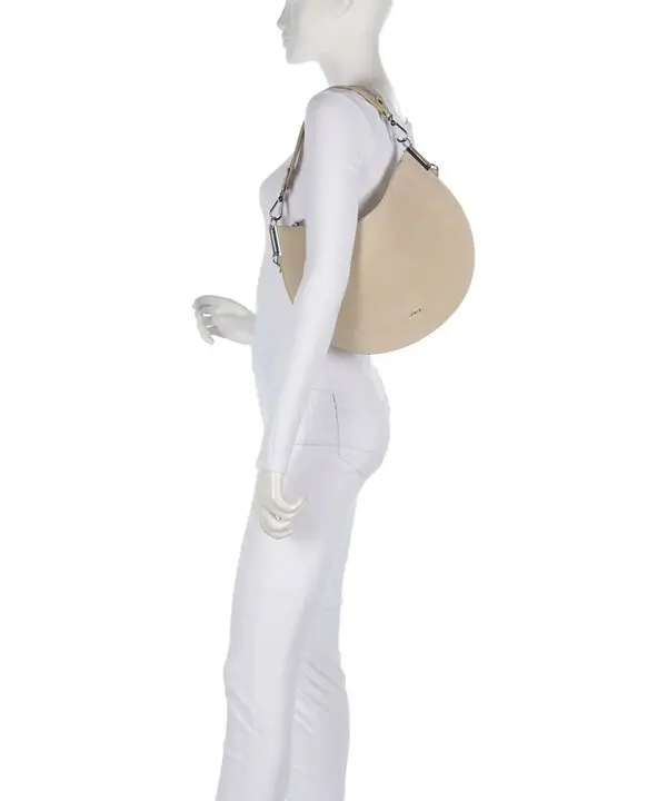 COCCINELLE Curved Zip Shoulder Bag - Nude