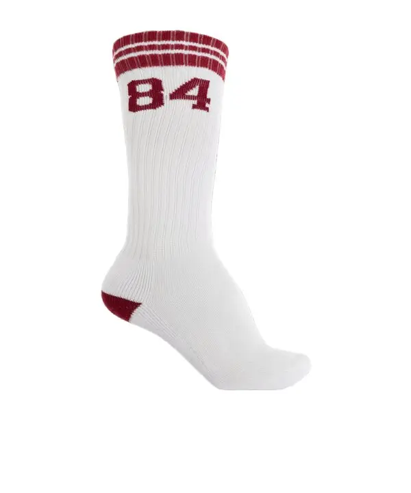Dolce & Gabbana 84 Logo Ribbed Socks - White