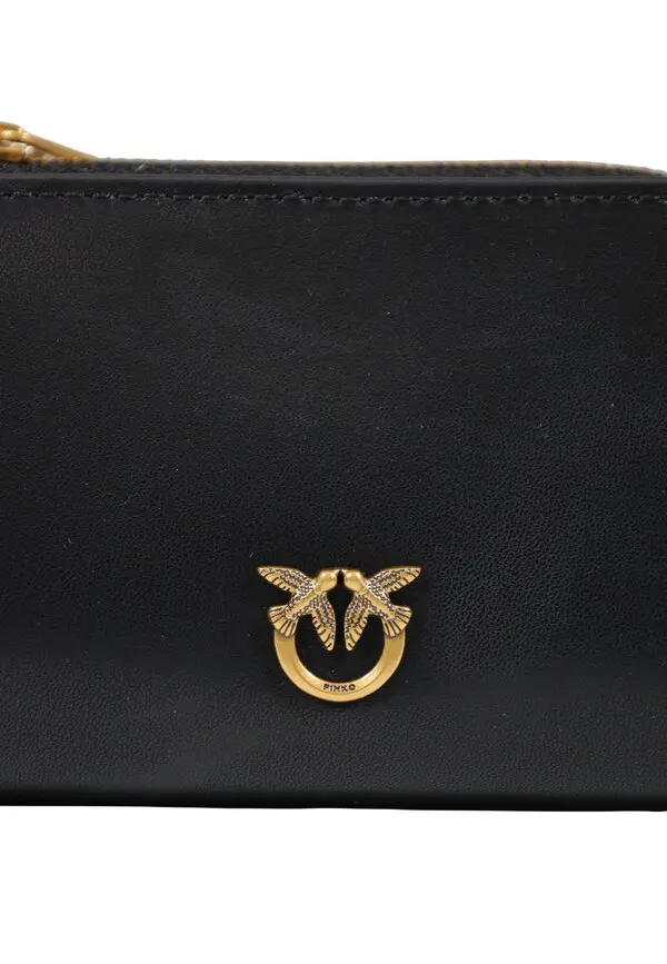 Pinko Logo Plaque Mini Wallet - Black