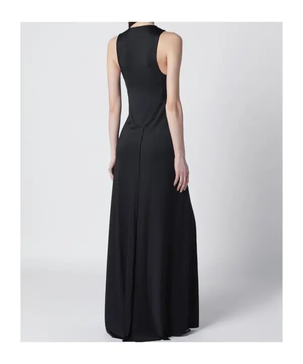 Victoria Beckham Sleeveless V-neck Maxi Dress With Side Slit