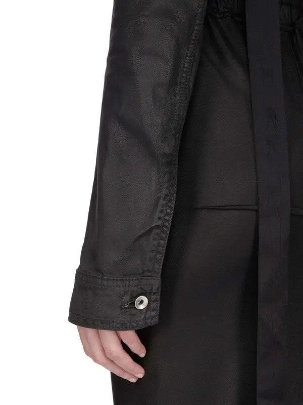 Rick Owens Cropped Paneled Jacket With Signature Tec Shoulder