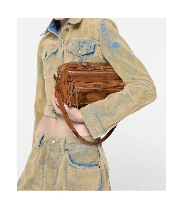 Acne Studios Flocked Denim Jacket - Nude