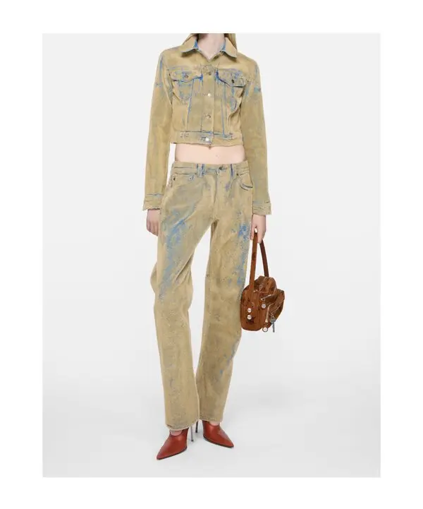 Acne Studios Flocked Denim Jacket - Nude