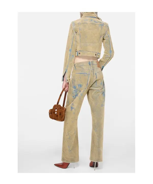 Acne Studios Flocked Denim Jacket - Nude