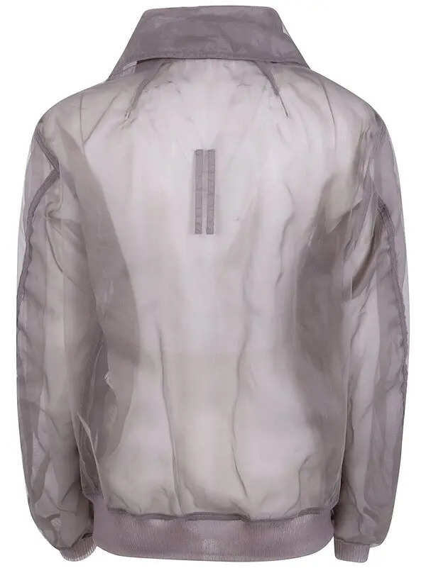Rick Owens Temple Dracucollar Cropped Organza Jacket - Dust