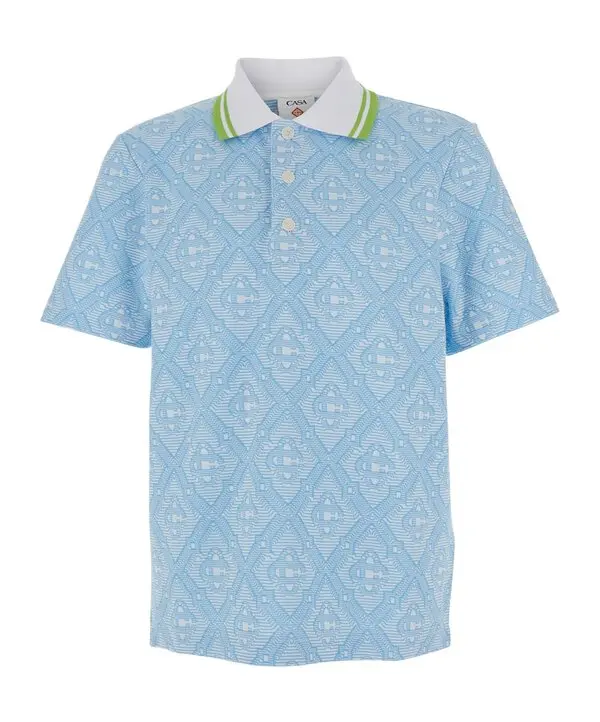 Casablanca Monogram Jacquard Polo Shirt