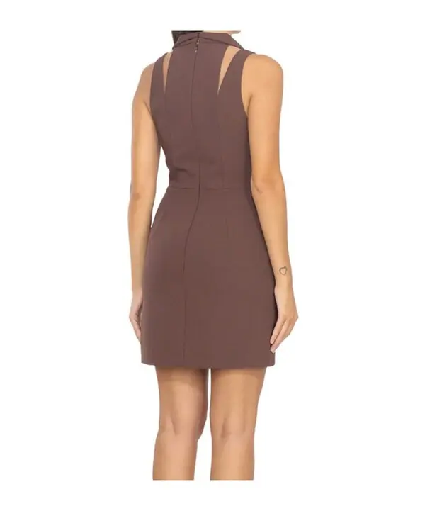 Elisabetta Franchi Sleeveless Fitted Dress With Pointed Collar - Red