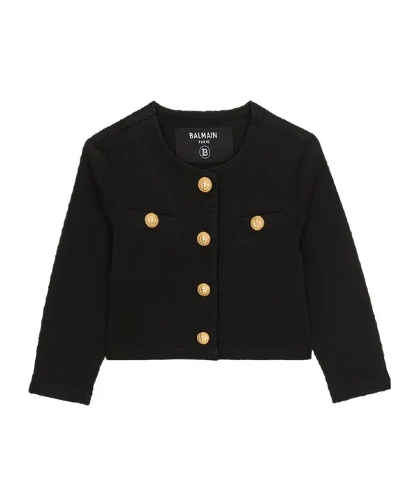 Balmain Cropped Jacket With Button Detail