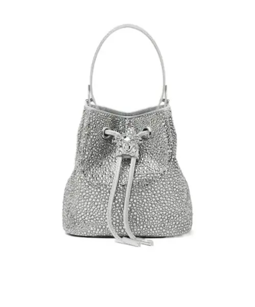 Versace La Medusa Embellished Satin Mini Bucket Bag