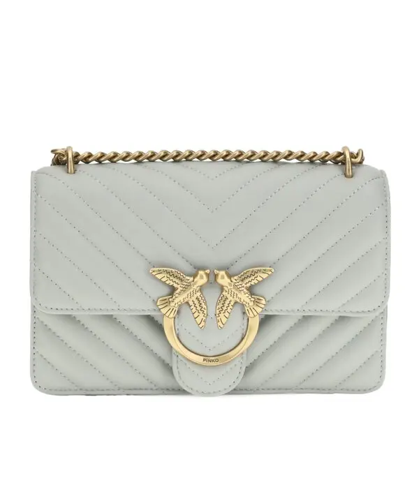 Pinko Love One Chevron Quilted Mini Crossbody Bag - Gray