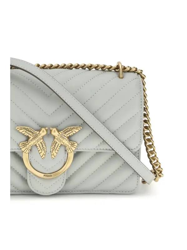 Pinko Love One Chevron Quilted Mini Crossbody Bag - Gray