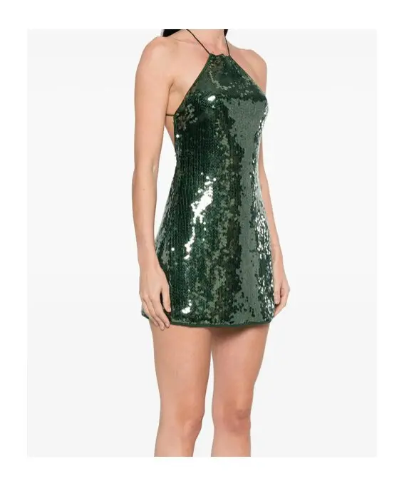 Oseree Sequin Halterneck Mini Dress