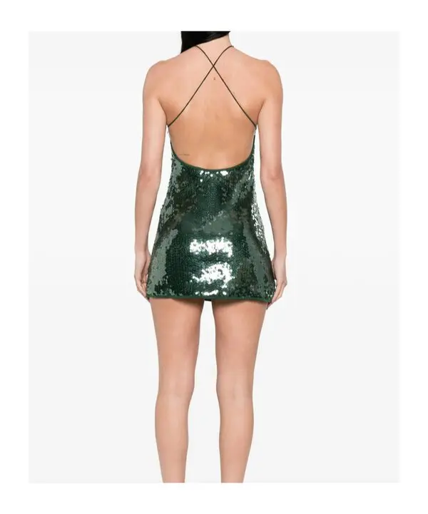 Oseree Sequin Halterneck Mini Dress