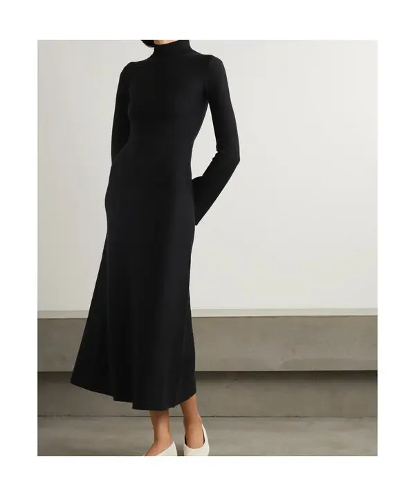 Gabriela Hearst High-necked Ribbed Knit Dress