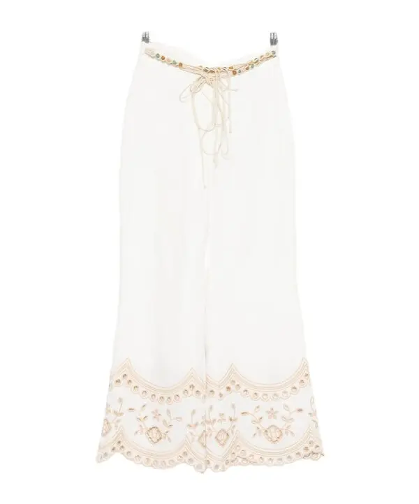 Zimmermann Wanderlust Beaded Embroidered Trousers - No