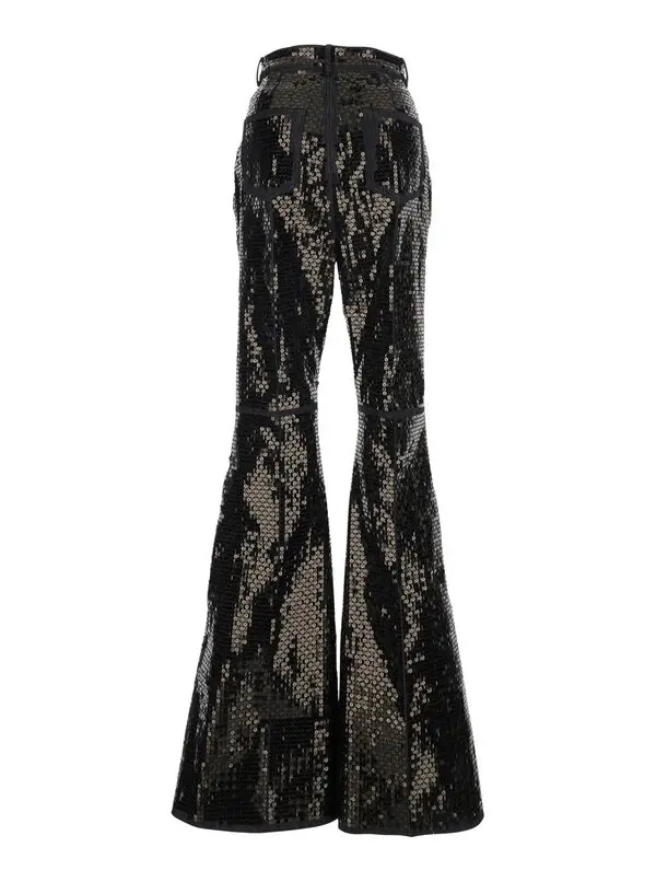 Rick Owens Sequin Embellished Flared Jeans
