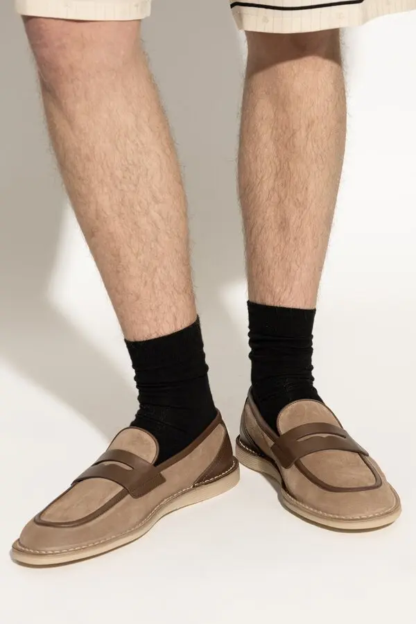 Dolce & Gabbana Logo Plaque Loafers - Brown
