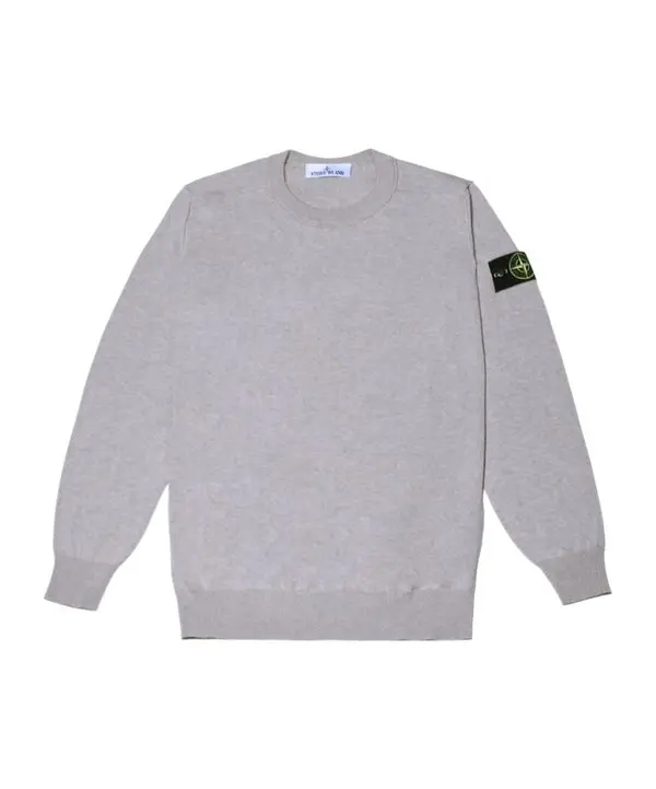 Stone Island Compass Patch Crewneck Jumper - Gray