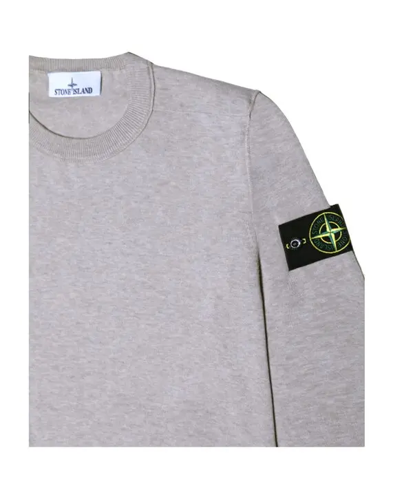 Stone Island Compass Patch Crewneck Jumper - Gray